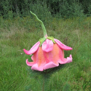 Beautiful Soft Pink Flower Hat, Pixie Hat, Winter Hat, Fairy Hat ...