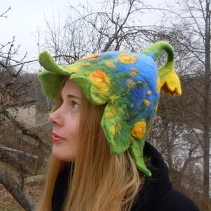 Beautiful Bellflower Hat With a Little Yellow Flower at the End Spring ...