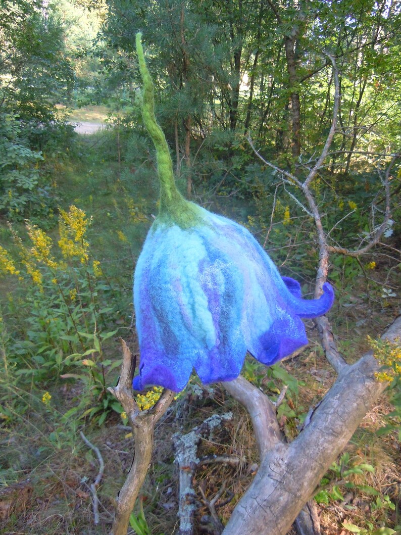 Beautiful Bell Shaped Hat Blue Bell Flower Hat Pixie Hat Felt - Etsy