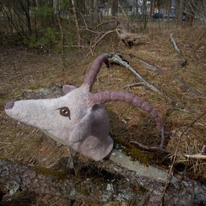 GOAT HAT Felt Goat Hat Goat Head Goat Horns Goat Costume Hat Goat Mask ...