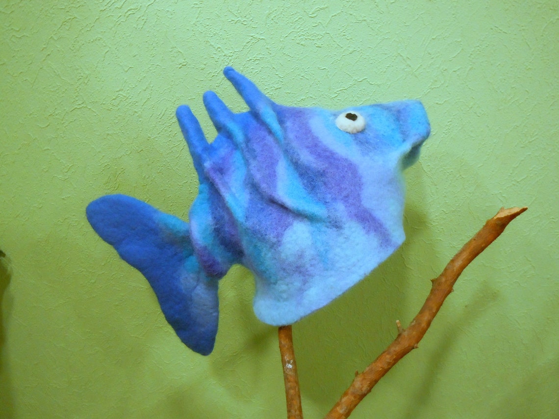 Blue Fish Hat Felt Wool Hat Fishing Gift for Men Sauna Hat - Etsy