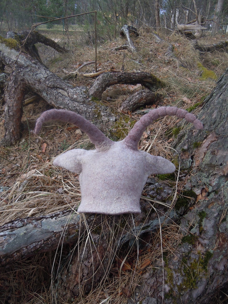 GOAT HAT Felt Goat Hat Goat Head Goat Horns Goat Costume Hat - Etsy