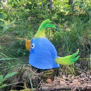 Blue Parrot Hat Bird Costume Hat Sauna Hat Felt Wool Hat - Etsy