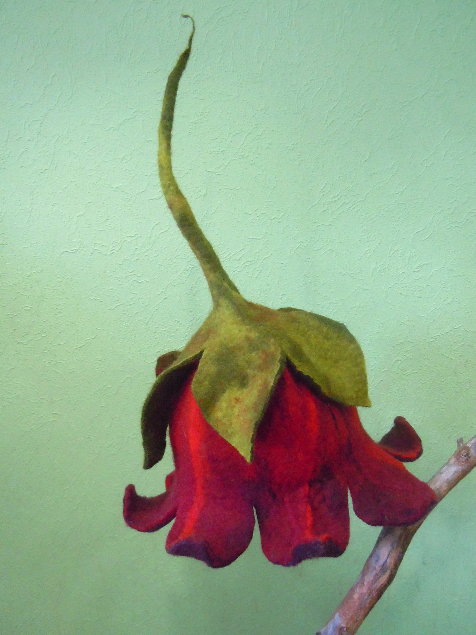 Beautiful Bell Shaped Hat Dark Red Flower Hat Pixie Hat Elf Hat Funny ...