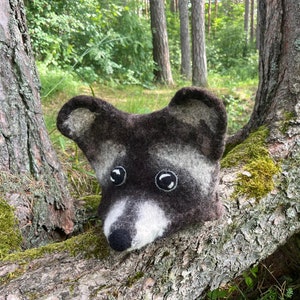 Raccoon Hat Felt Hat Raccoon Head Raccoon Costume Hat Raccoon Mask Mans ...