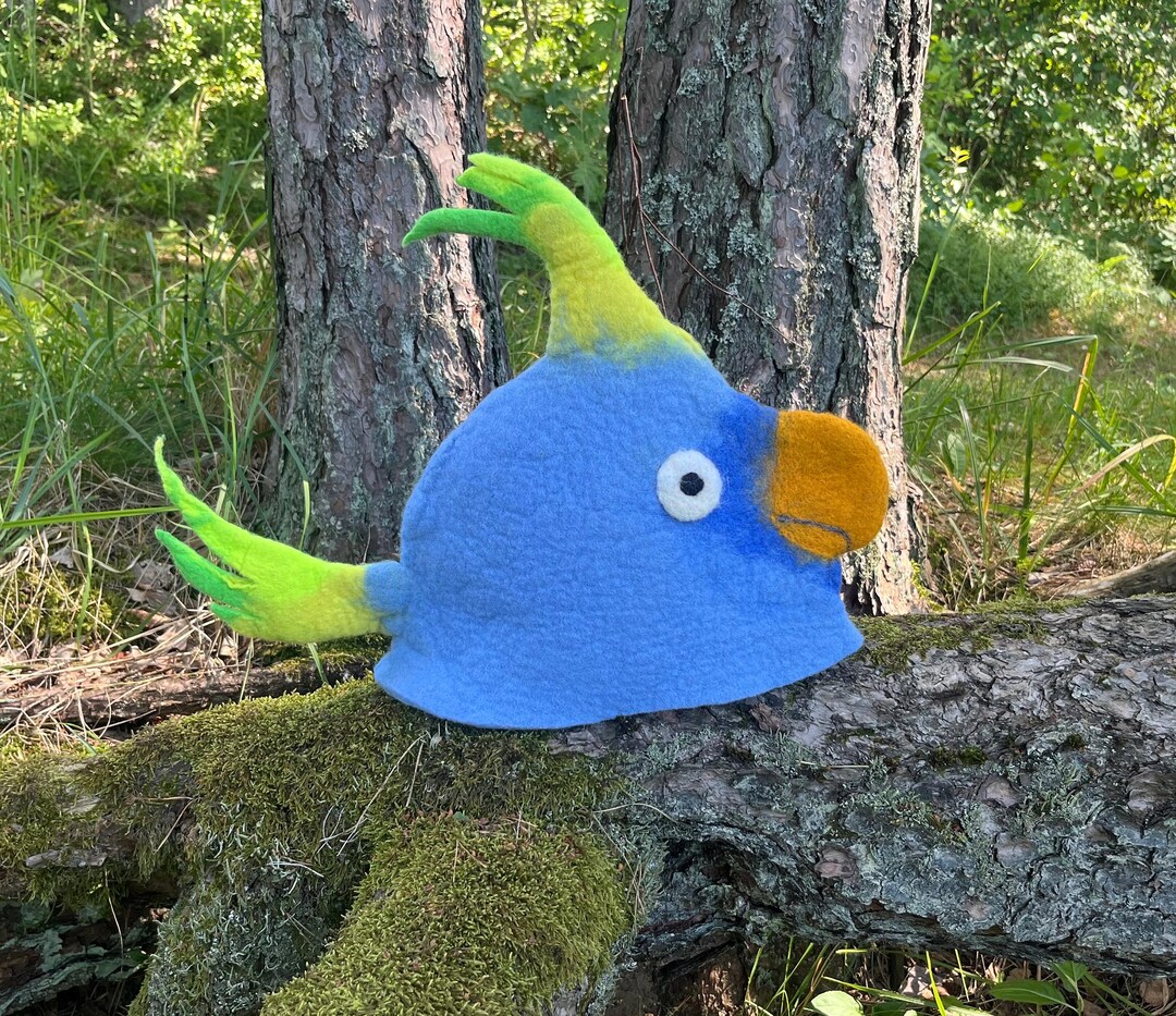Blue Parrot Hat Bird Costume Hat Sauna Hat Felt Wool Hat - Etsy