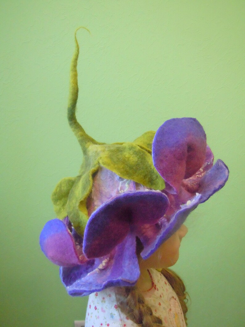 Beautiful Purple and Violet Flower Hat Fairy Hat Pixie Hat | Etsy
