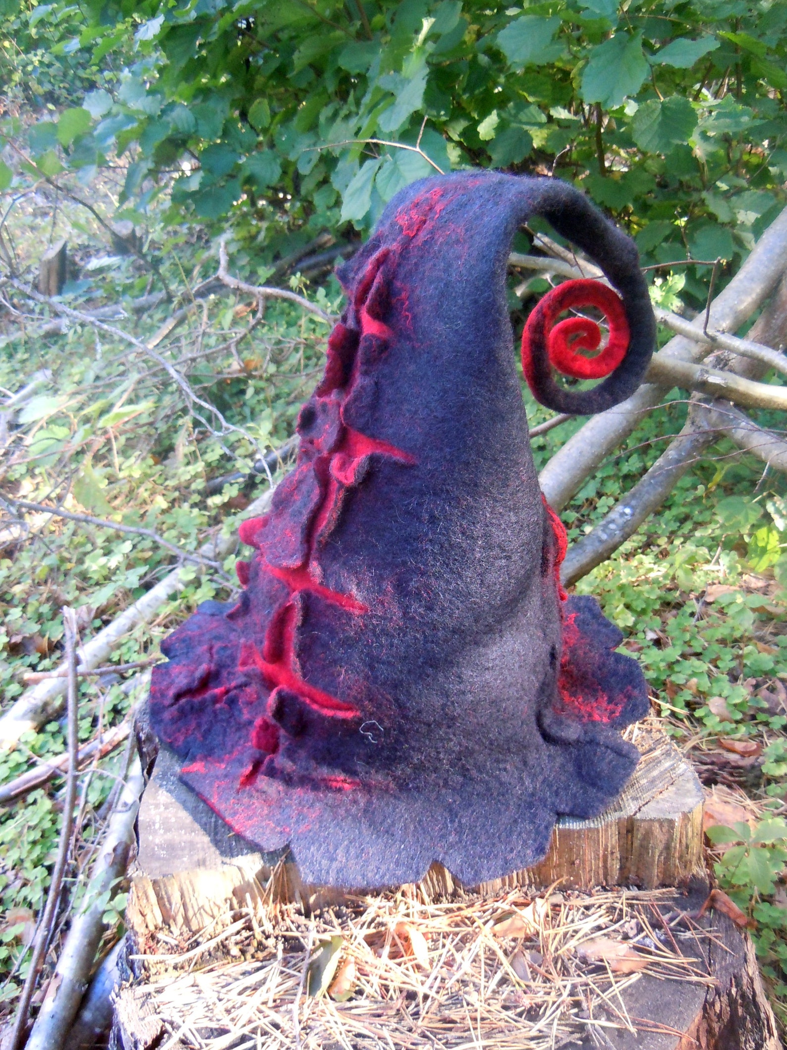 Witch Hat Wizard Magic Hat Black and Red Witch Costume Magic Mystery ...
