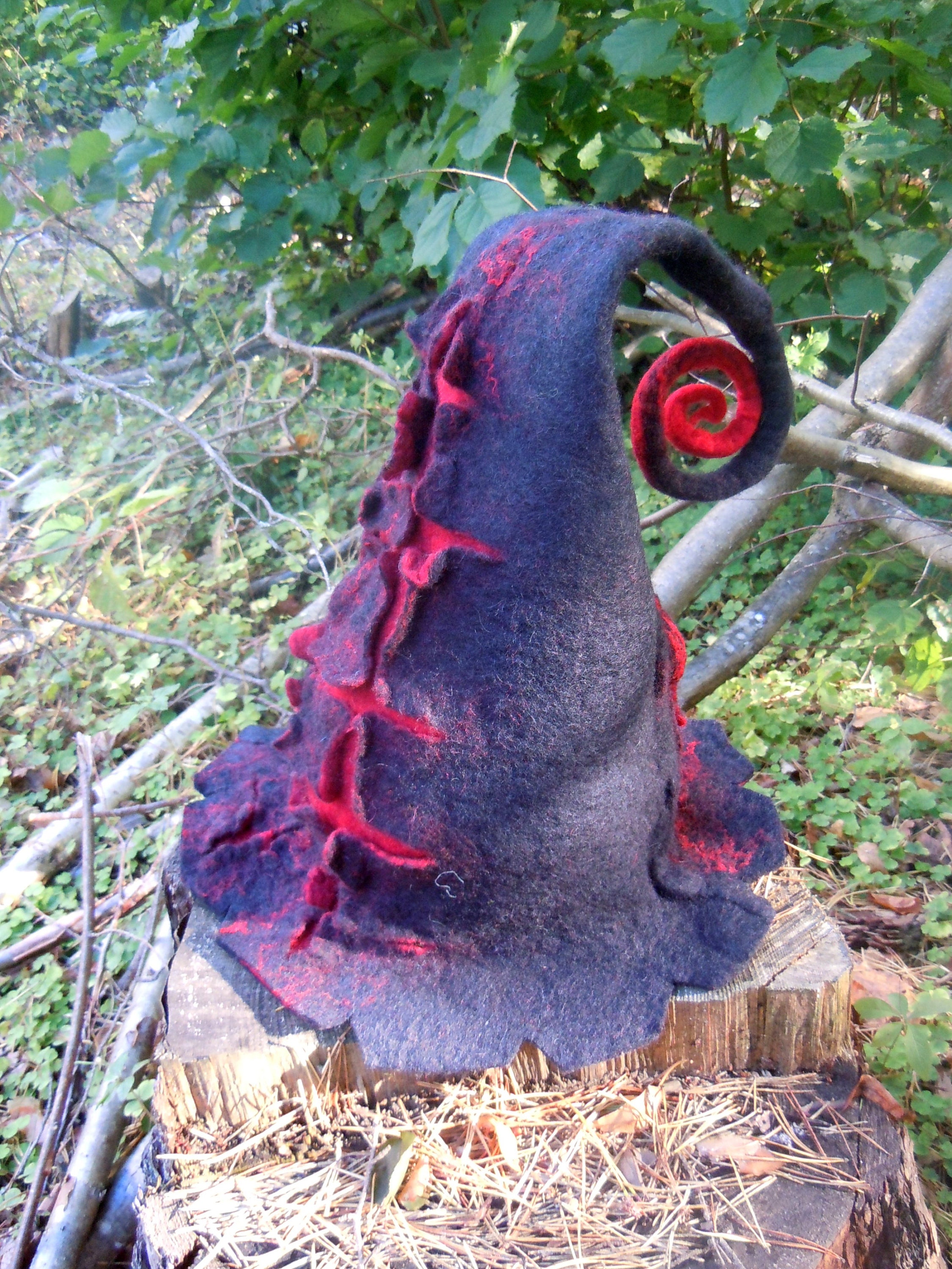 Witch hat wizard magic hat Black and Red Witch costume Magic | Etsy