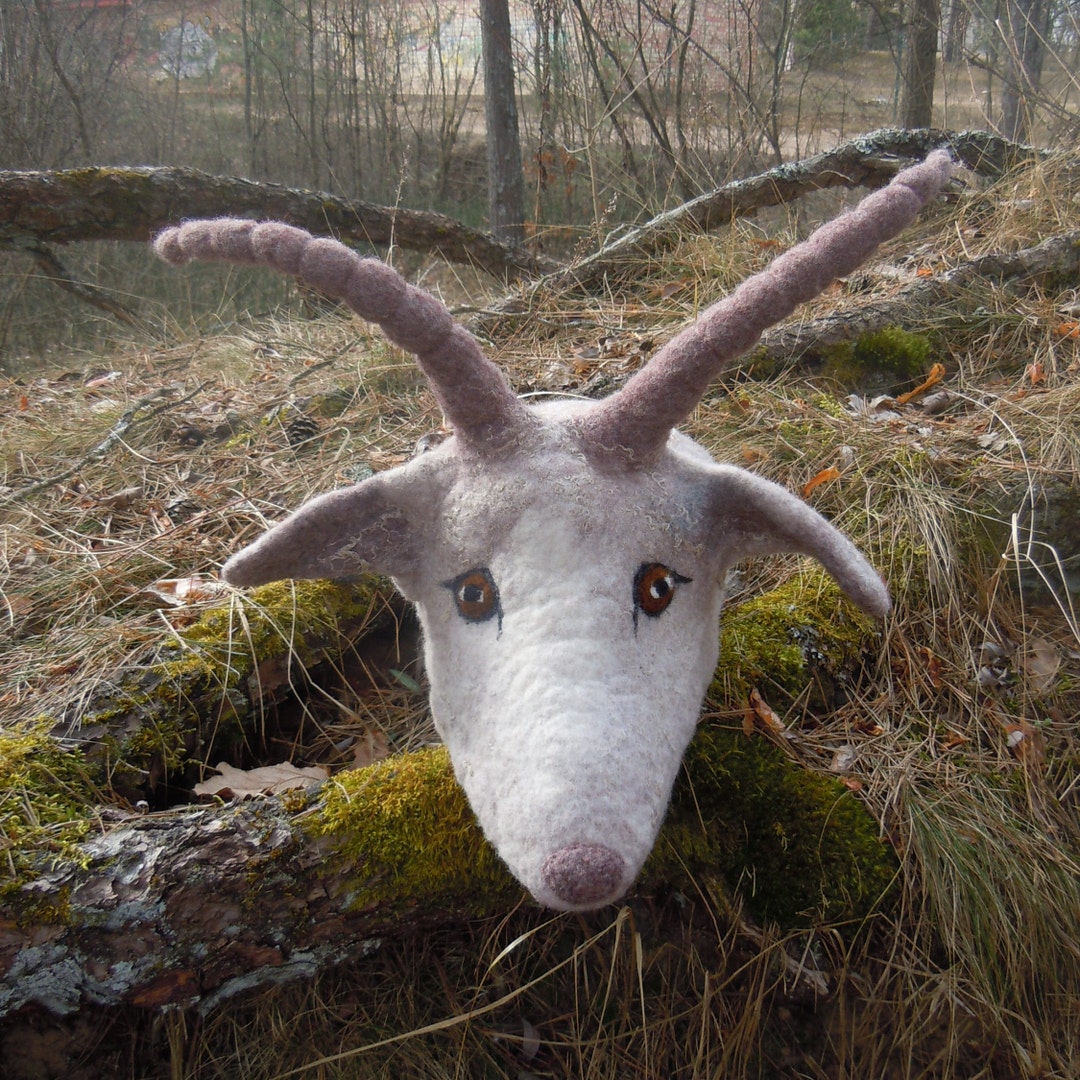 GOAT HAT Felt Goat Hat Goat Head Goat Horns Goat Costume Hat Goat Mask ...