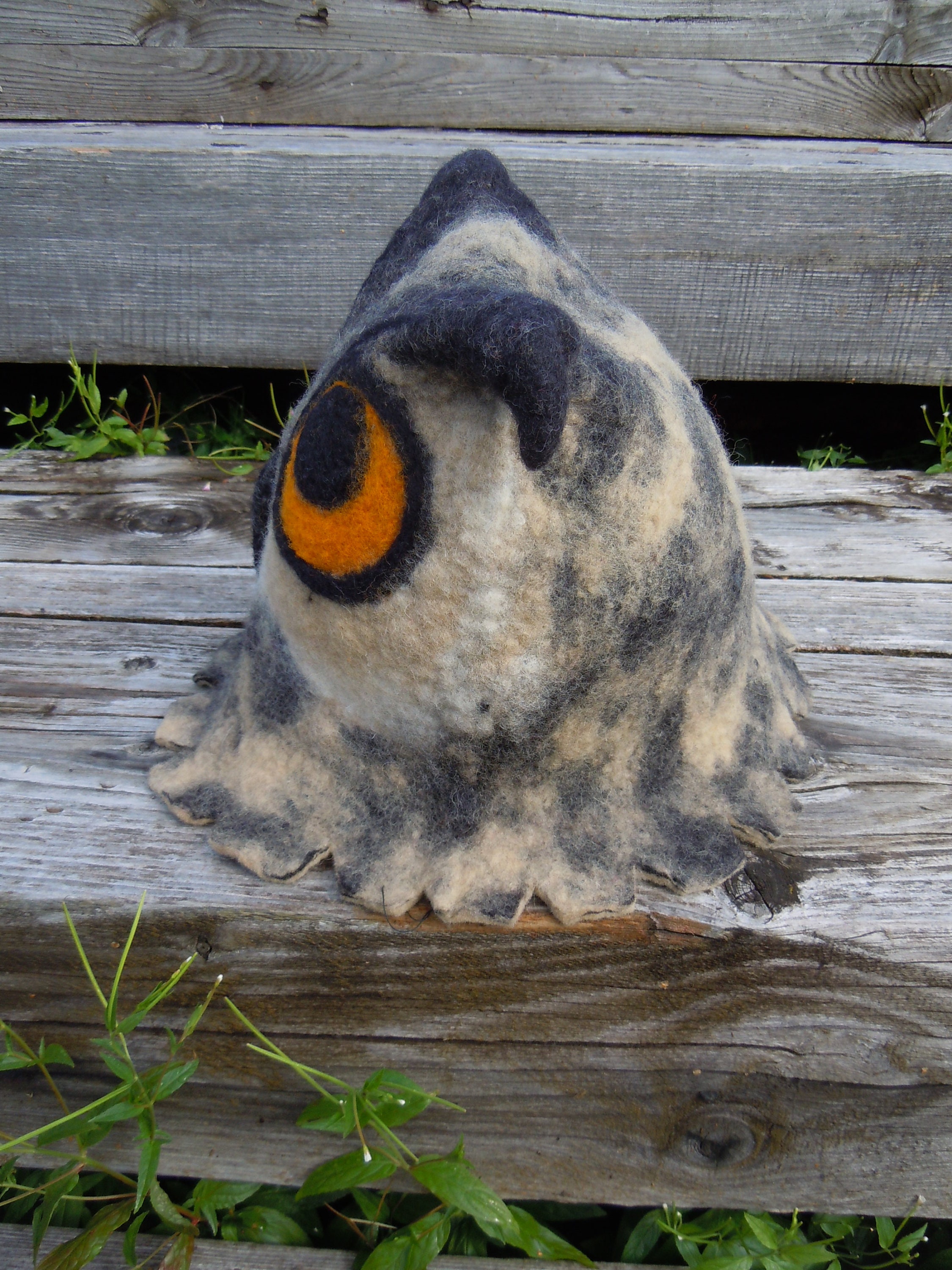 Owl hat Felt animal hat Yellow eyes Owl costume hat Winter | Etsy