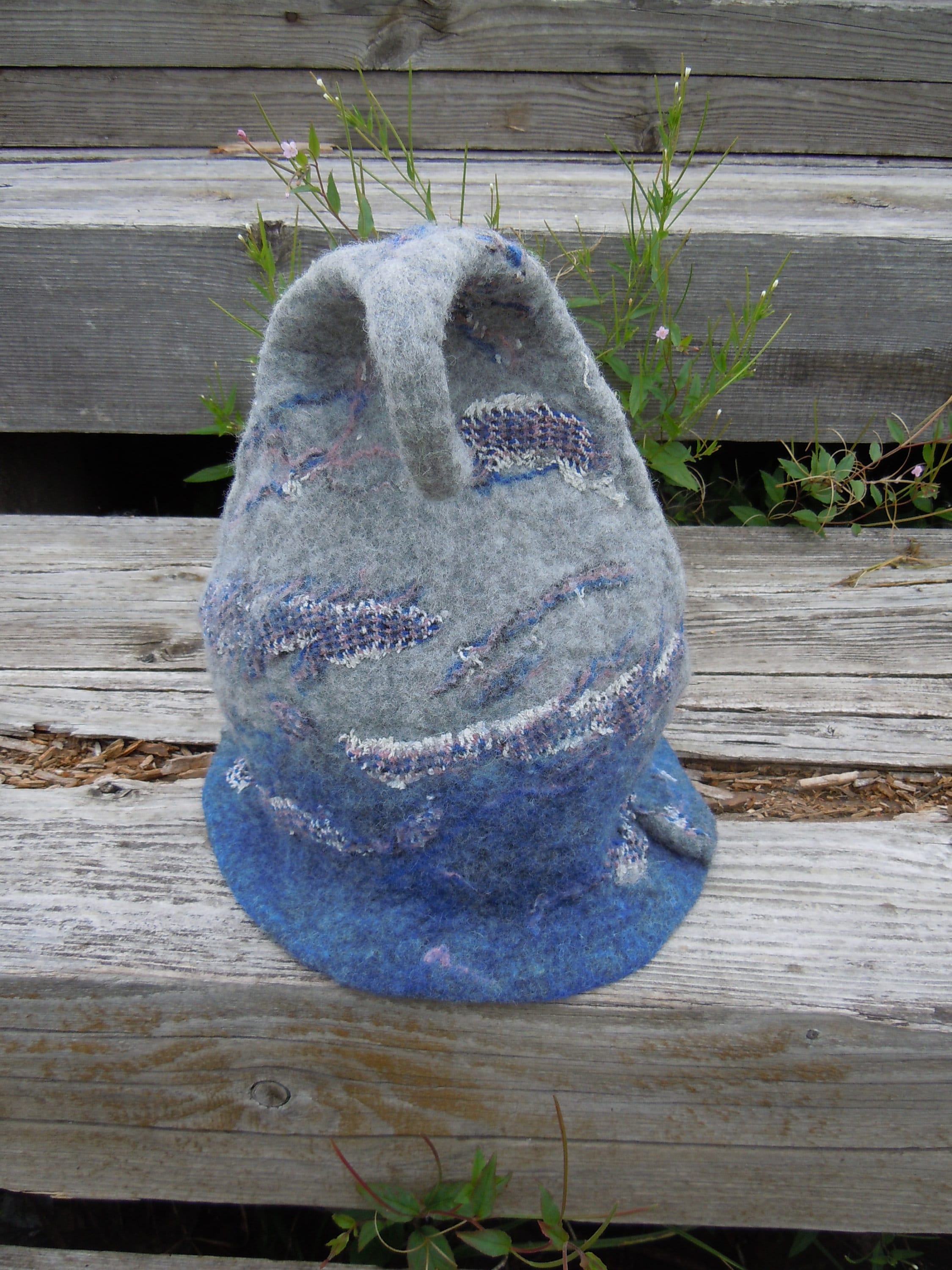 Gray and Blue Elf Hat Witch Hat Wizard Magic Hat Christmas | Etsy