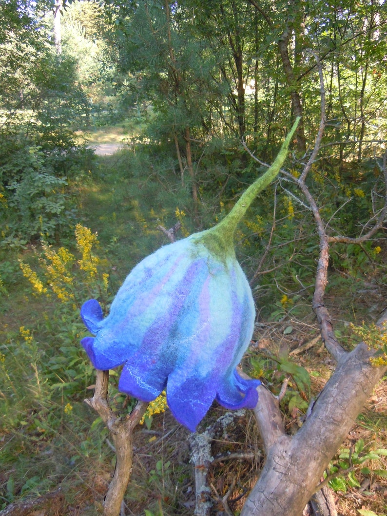 Beautiful bell shaped hat Blue bell Flower hat Pixie hat Felt | Etsy