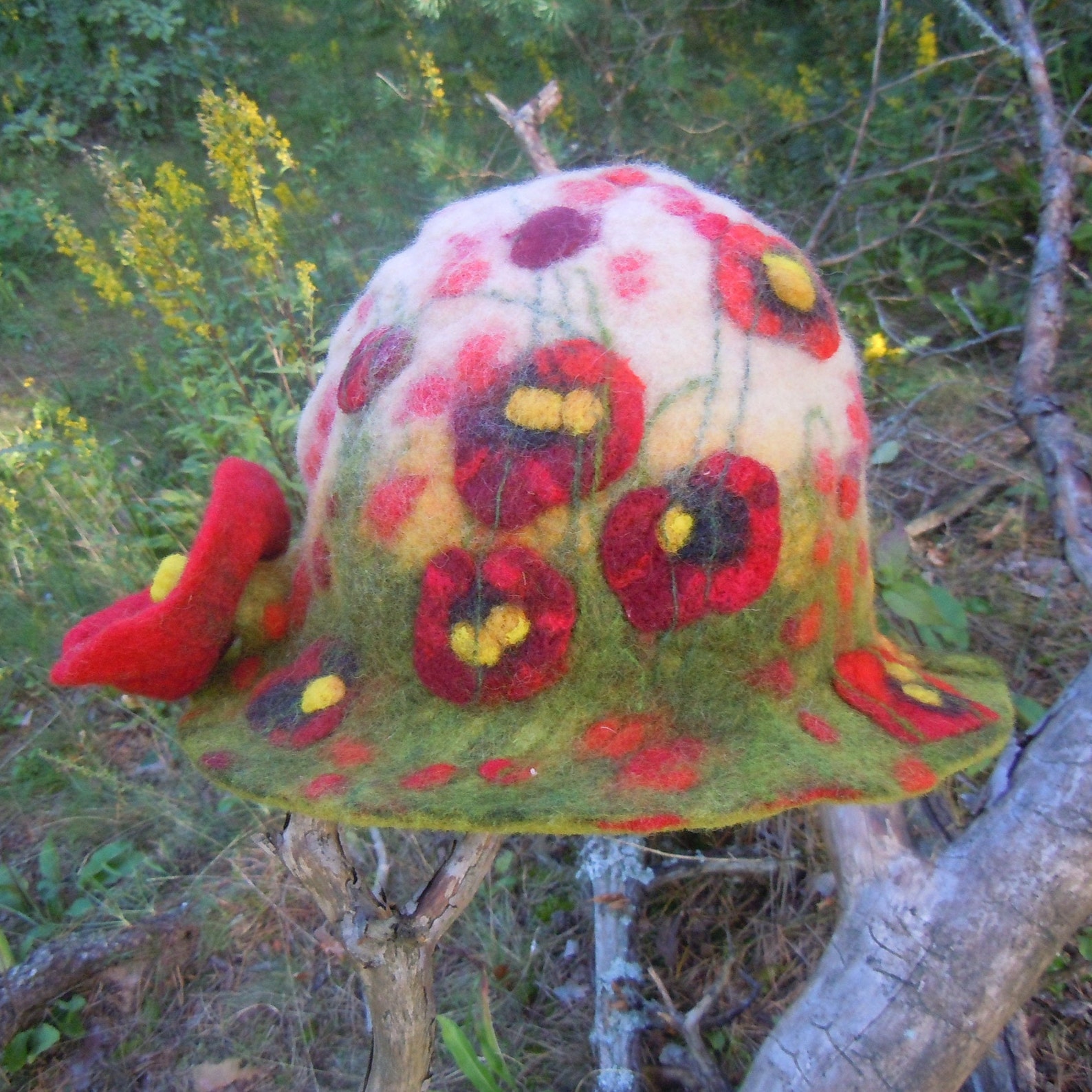 Poppy Flowers Hat Red Poppies Women Hat Winter Hat Spring Hat Fall Hat ...