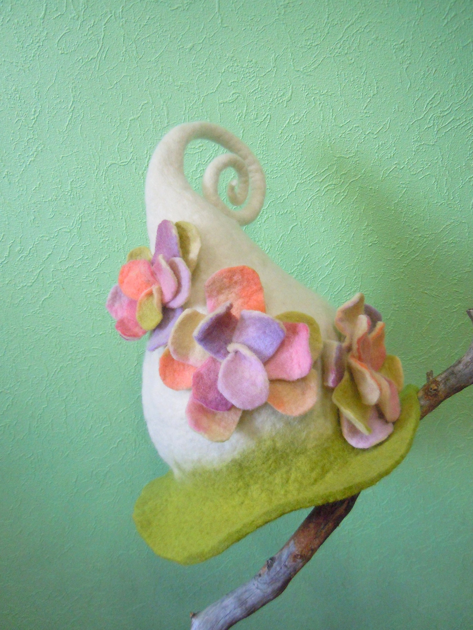 Witch Hat With Soft Pink and Purple Pastel Color Flowers Wizard Magic ...