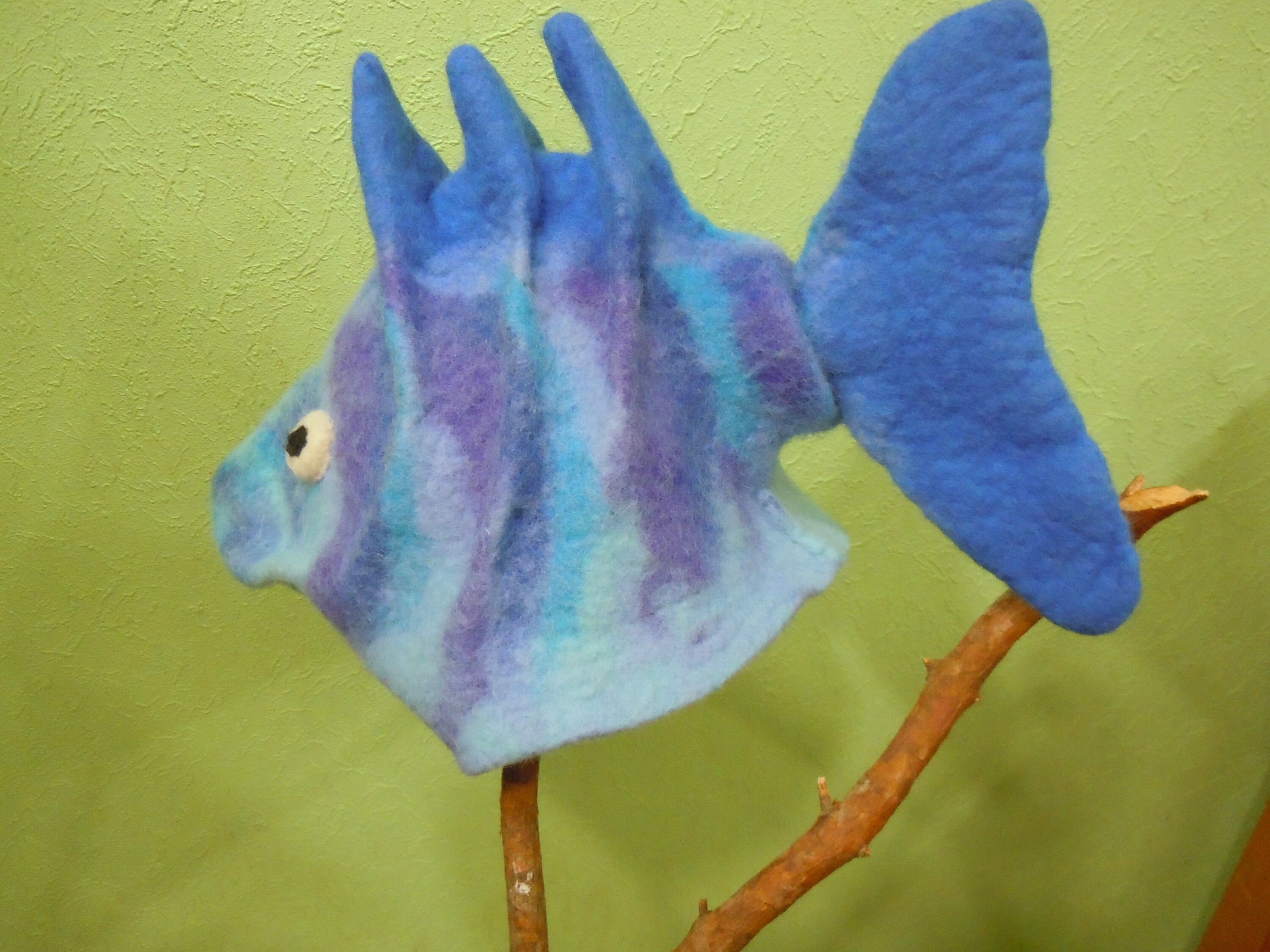 Blue Fish Hat Felt Wool Hat Fishing Gift for Men Sauna Hat Animal Hat ...