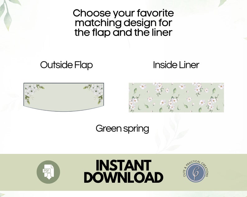 Printable Floral Envelope Template - Elegant White Flowers on Light ...