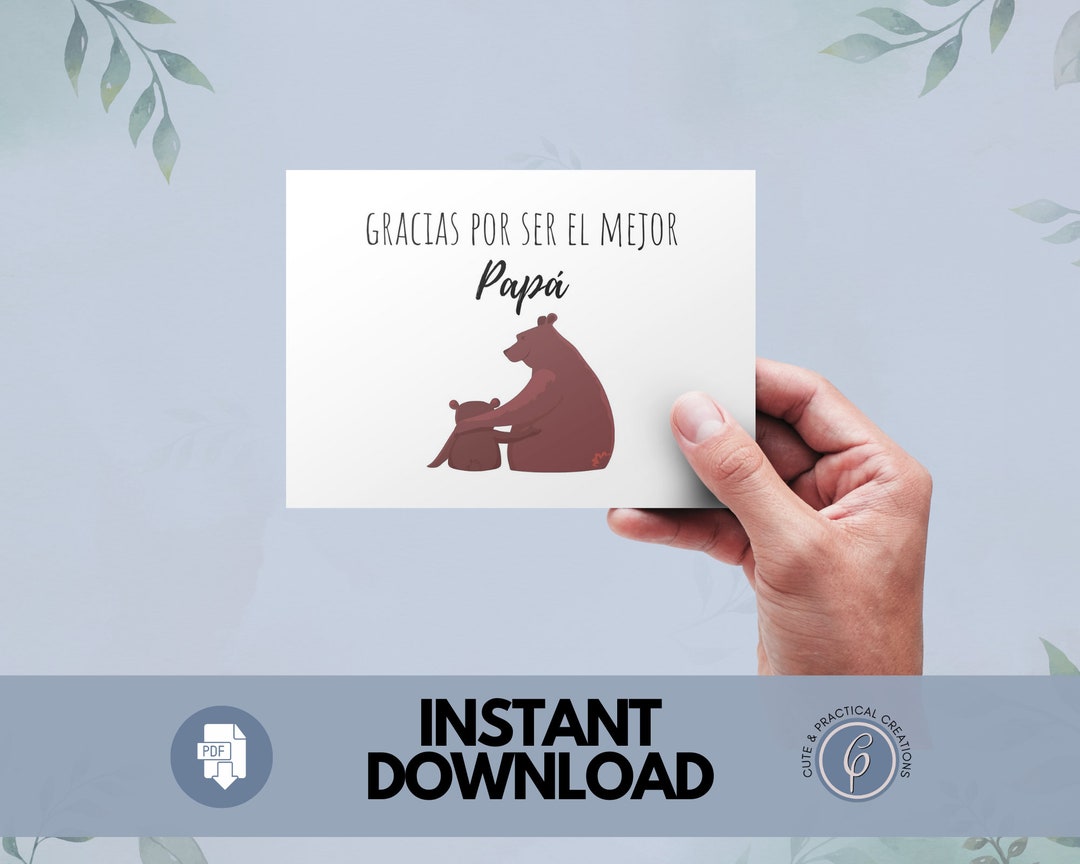 Thanks for Being the Best Dad Card in Spanish ; Digital Download and ...