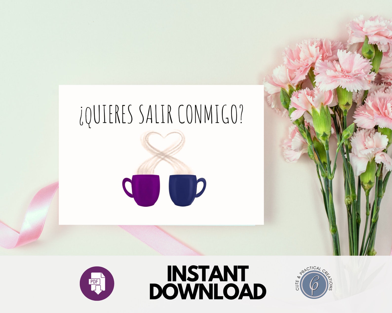 Printable quieres Salir Conmigo Greeting Card in Spanish Ask in Style ...