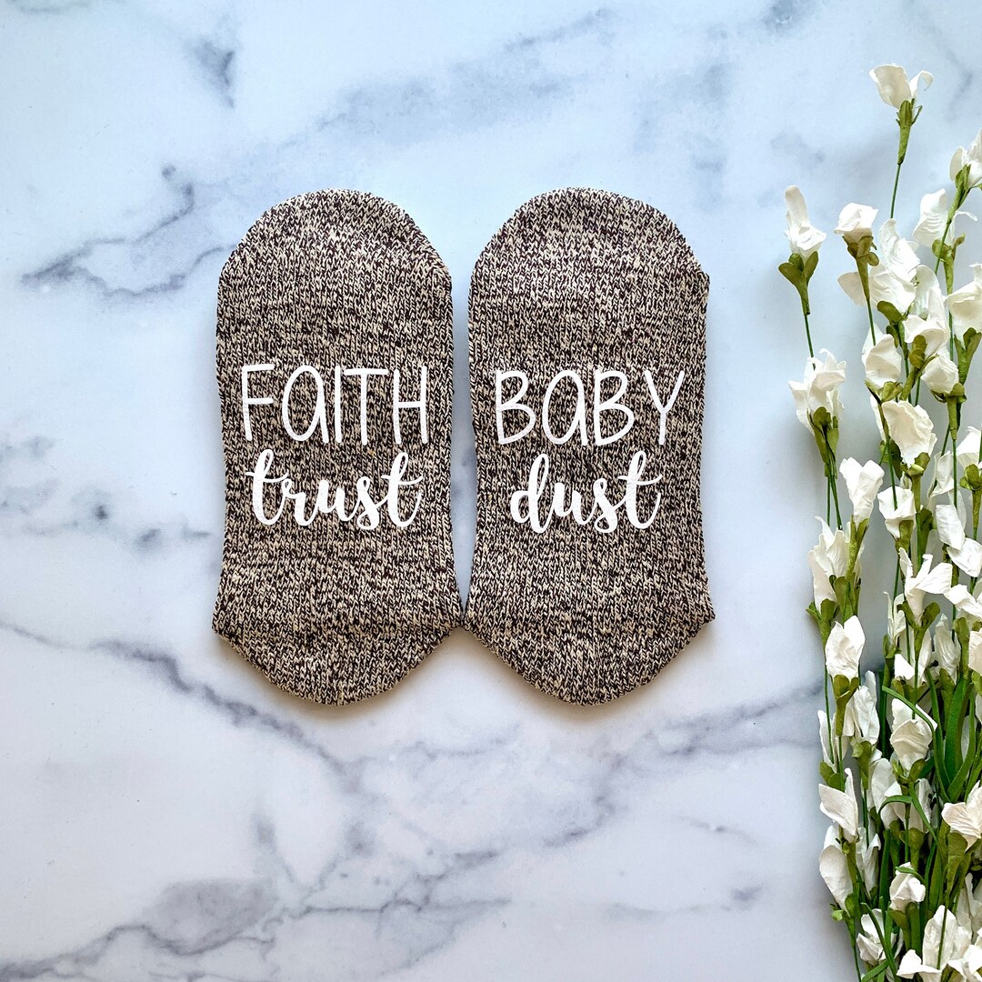 IVF Socks, IVF Gifts, Transfer Day, Mommy to Be, Faith Trust Baby Dust ...