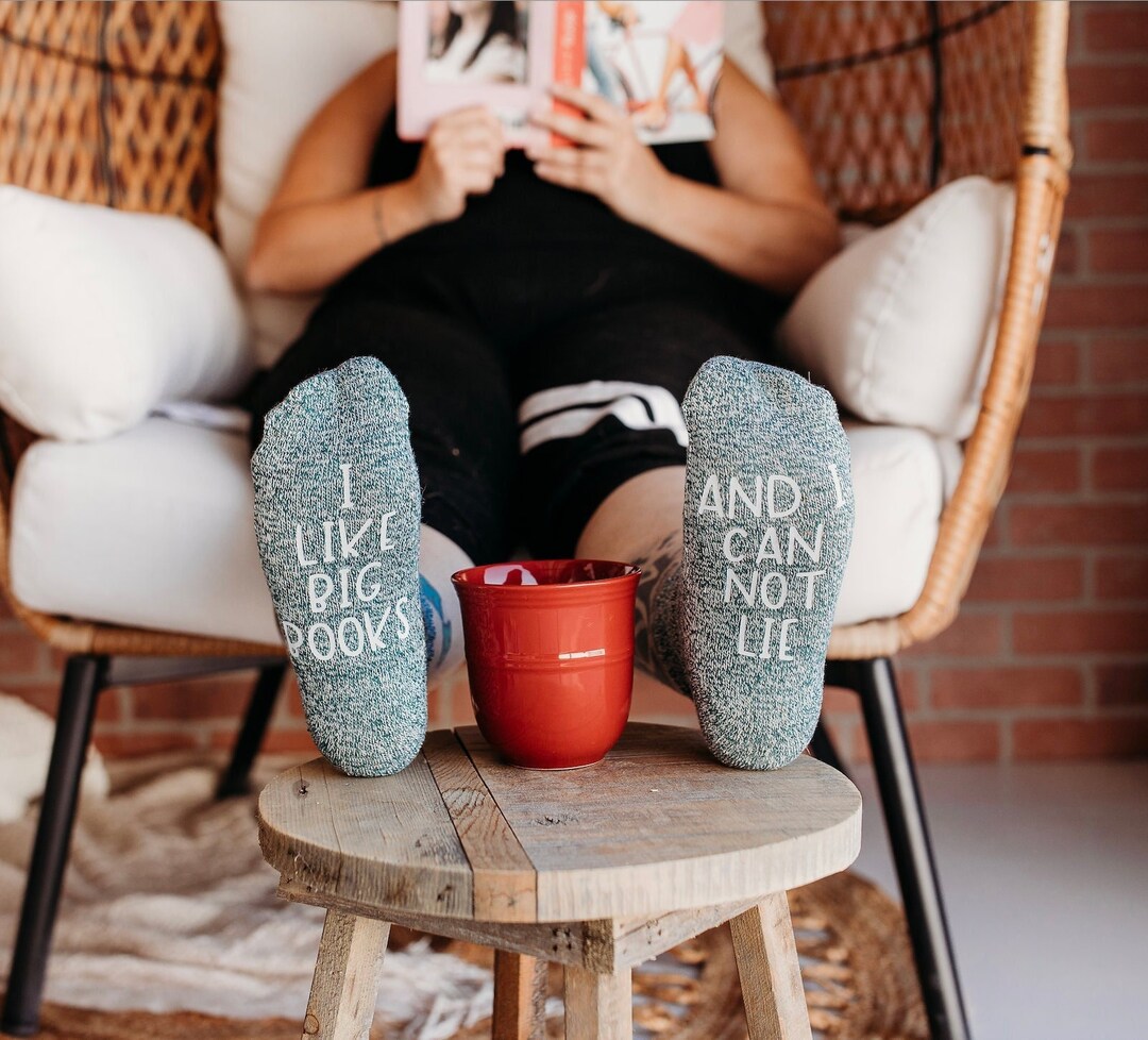 Custom Socks, Book Lover, Reader Gift, Funny Socks, - Etsy