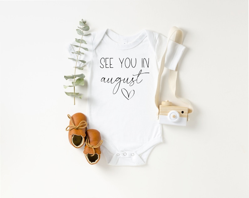 See You in August, Pregnancy Announcement, Baby Onesie ®, Baby ...