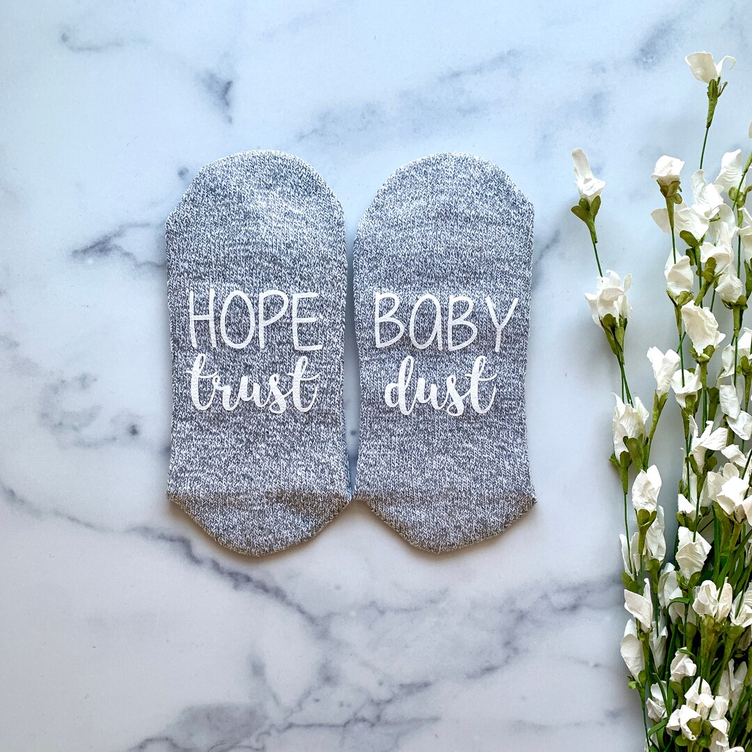 IVF Socks, IVF Gifts, Transfer Day, Mommy to Be, Hope Trust Baby Dust ...