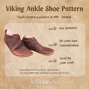 Viking Leather Ankle Turn Shoe Digital Pattern + Video Size EU36 to ...