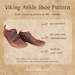 Viking Leather Ankle Turn Shoe Digital Pattern + Video Size EU36 to ...