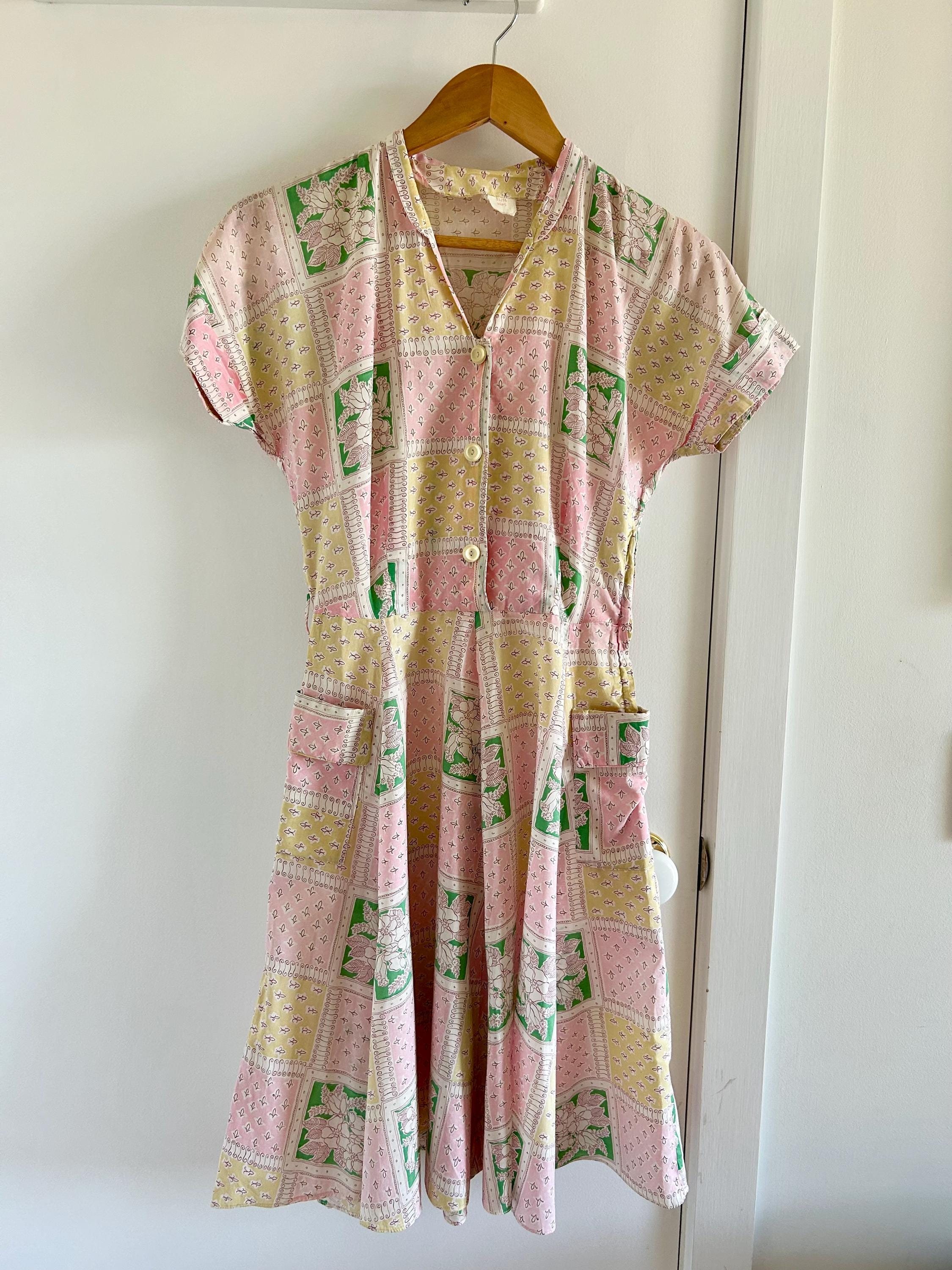 Vintage 1940s/ 1950s Tea Dress - Etsy