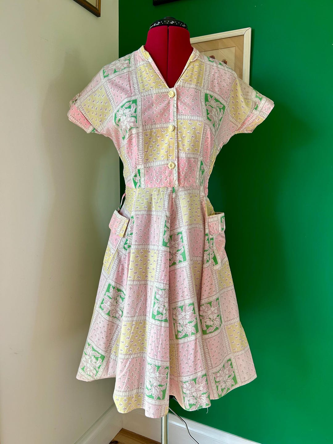 Vintage 1940s/ 1950s Tea Dress - Etsy