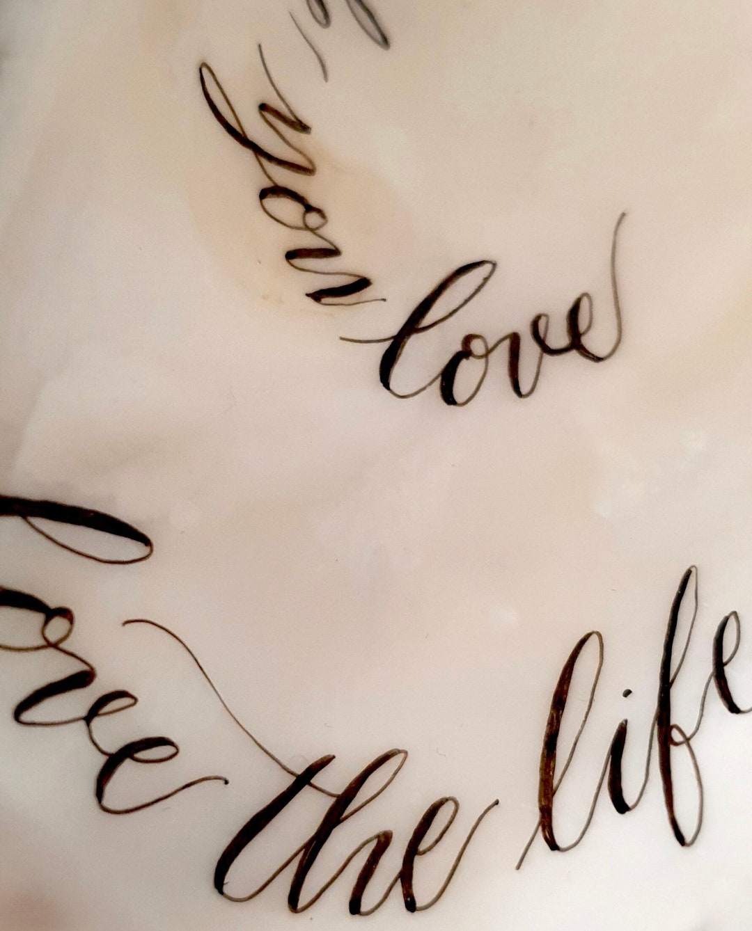 Love Life Live . Oyster Shell Calligraphy . Word Art . - Etsy
