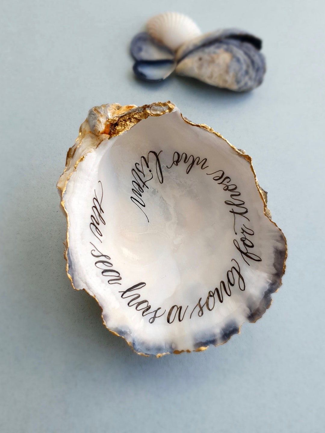Sea Song Shell . Calligraphy . Cornwall Oysters . Handwritten . Sea ...