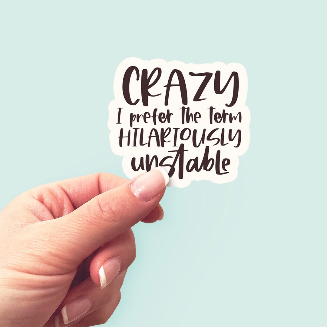 Crazy I Prefer the Term Hilariously Unstable Funny Sticker - Etsy