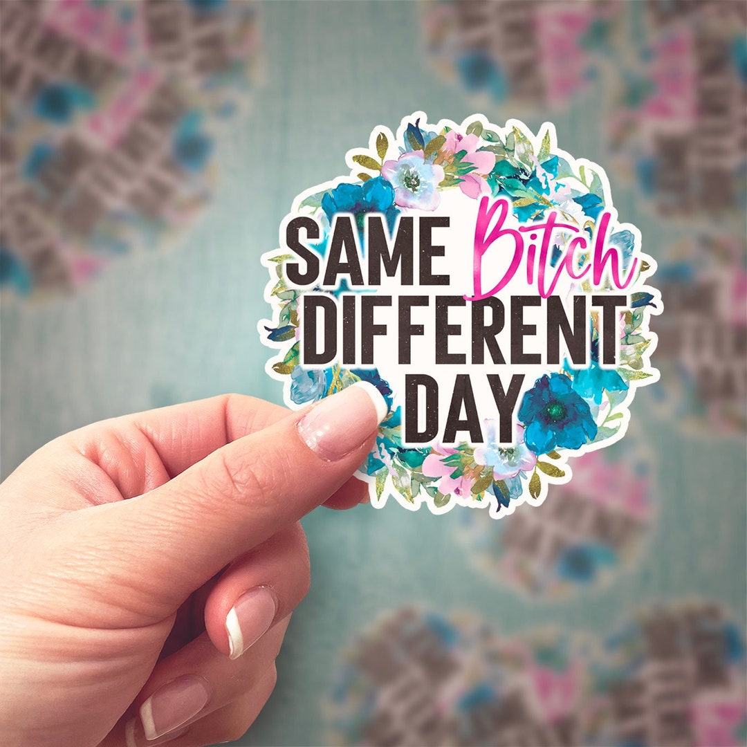 Same Btch Different Day Sticker, Funny Sticker, Sarcasm Decals, Tumbler ...