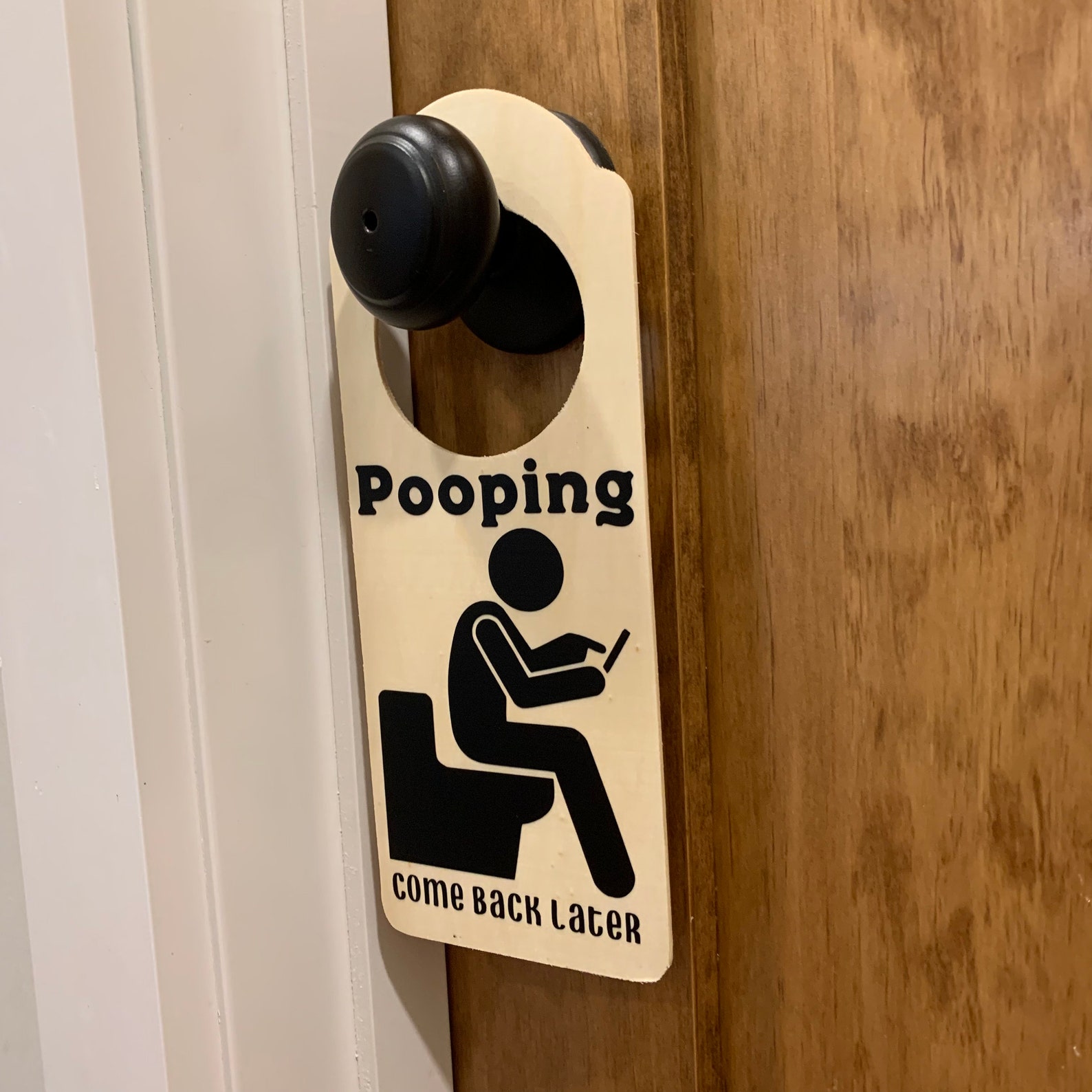 Pooping Door Tag Come Back Later Gag Gift - Etsy