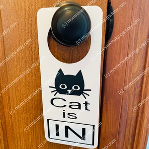 Cat in & Out (double Sided) Door Tag - Cat Kitten - Pet Inside Outside ...