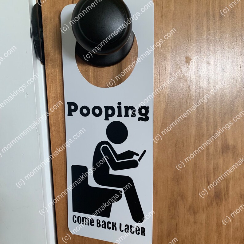 Pooping Door Tag Come Back Later Gag Gift - Etsy