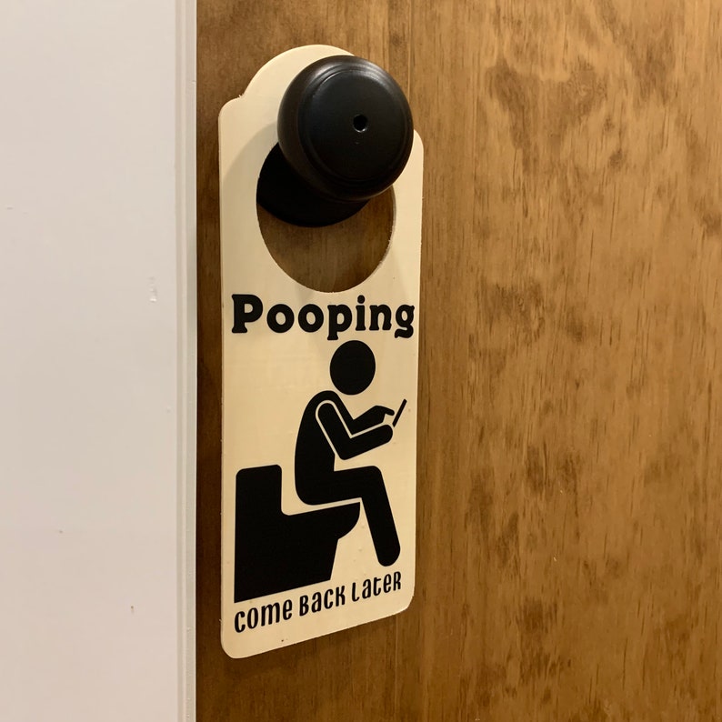 Pooping Door Tag Come Back Later Gag Gift - Etsy