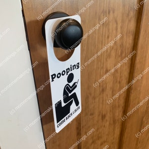 Pooping Door Tag Come Back Later Gag Gift - Etsy