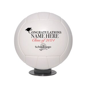 Graduation Gift Volleyball Custom With Name & School Logo for Him, Her ...
