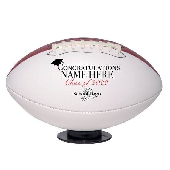 Graduation Gift Football Custom With Name & School Logo for | Etsy