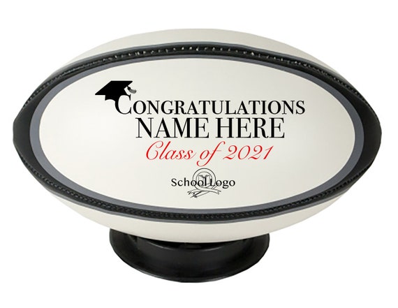 Graduation Gift Mid Size Rugby Ball Custom with Name & School | Etsy