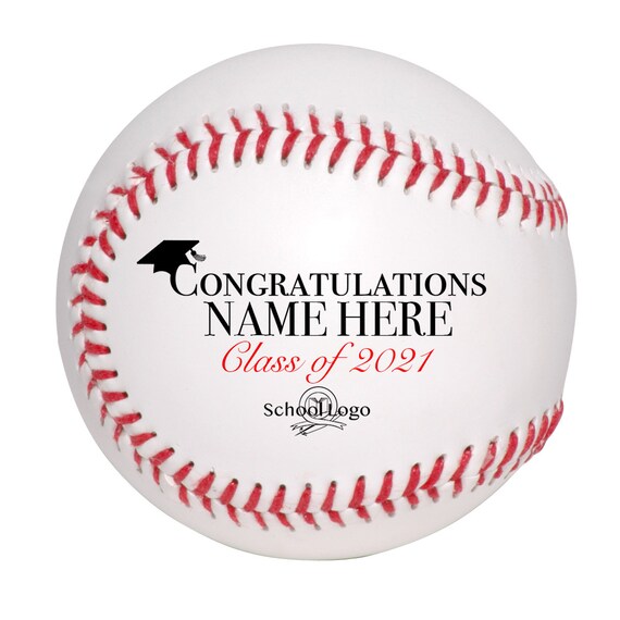 Graduation Gift Baseball Custom with Name & School Logo for | Etsy