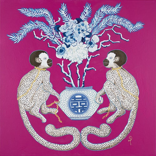 ART PRINT Monkeys Blue Pebbles - Etsy