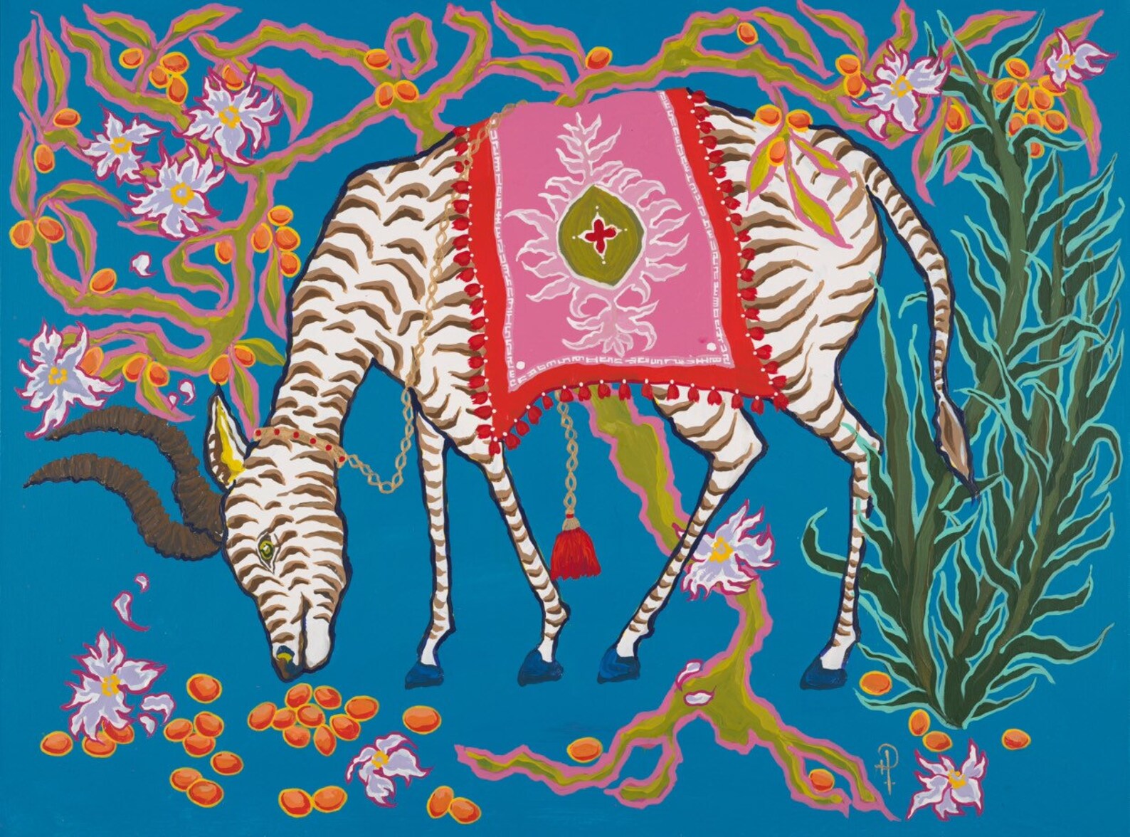 ART PRINT Antelope on Blue and Pink - Etsy