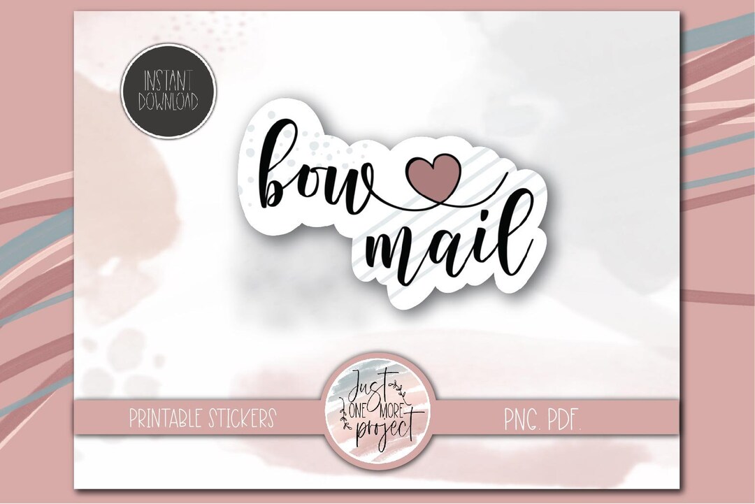 Bow Mail Stickers, Bow Mail Png, Bow Mail Printable, Happy Mail Sticker ...