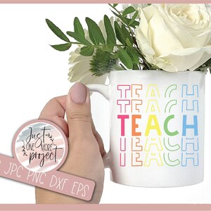 Teach Svg, Teacher Shirt Svg, Cute Teacher Shirt, Rainbow Teacher ...