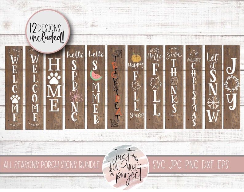 All Seasons Welcome Sign Bundle SVG Bundle Welcome Signs - Etsy