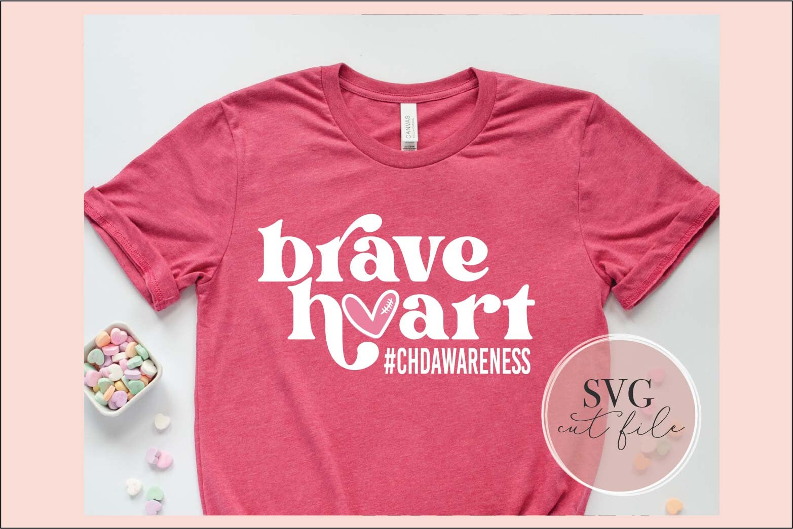 Brave Heart Svg Heart Warrior Svg Heart Disease Awareness | Etsy